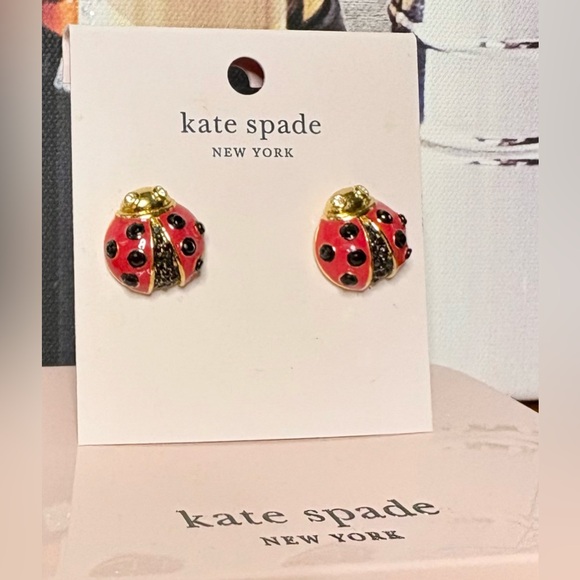 kate spade | Accessories | Kate Spade Red And Gold Ladybug Studs | Poshmark